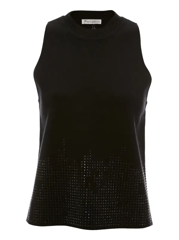 JW Anderson Studded Knit Tank Top - Black