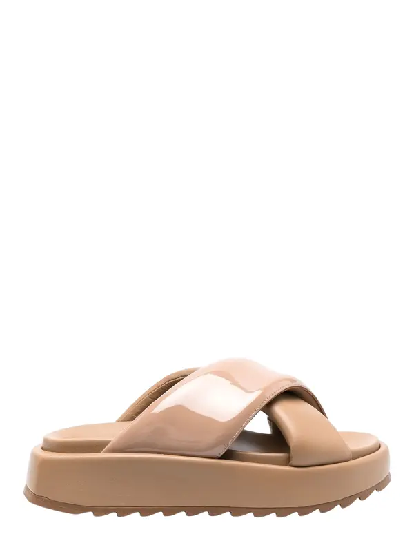 GIABORGHINI Crossover-strap Slides - Neutrals
