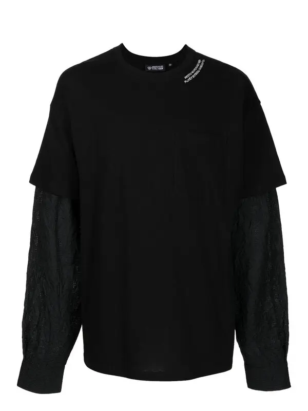 MOSTLY HEARD RARELY SEEN Crinkle Layered Long-sleeve T-shirt - Black