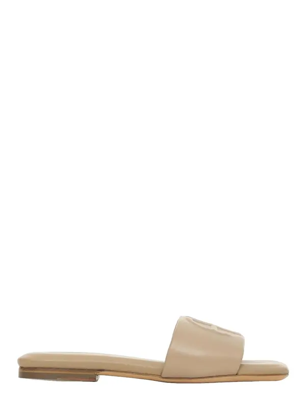 ANINE BING Ria Open-toe Leather Slides - Neutrals