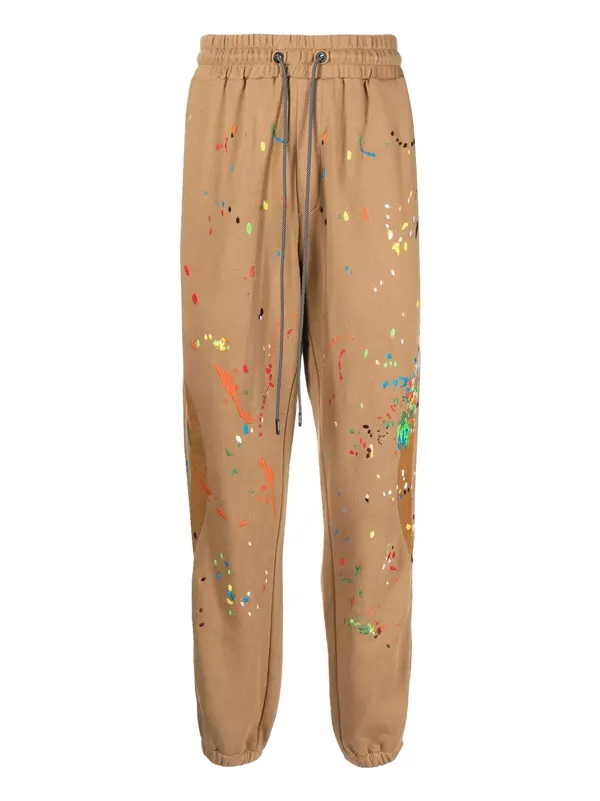 MOSTLY HEARD RARELY SEEN Warped Paint-embroidered Track Pants - Brown