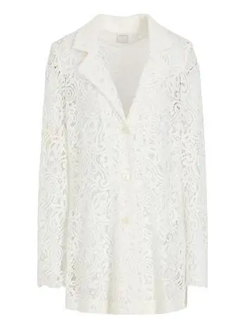 8 BY YOOX Lace Single-breasted Blazer - White