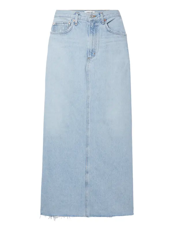 AGOLDE Net Sustain Hilla Organic Denim Maxi Skirt - Blue