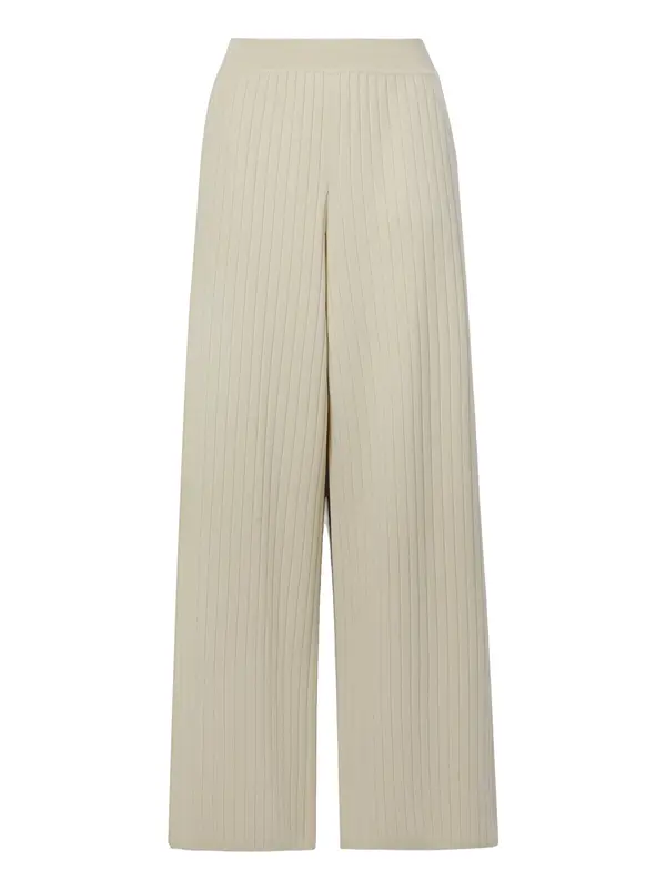 Loro Piana Ribbed Cashmere-blend Track Pants - Cream