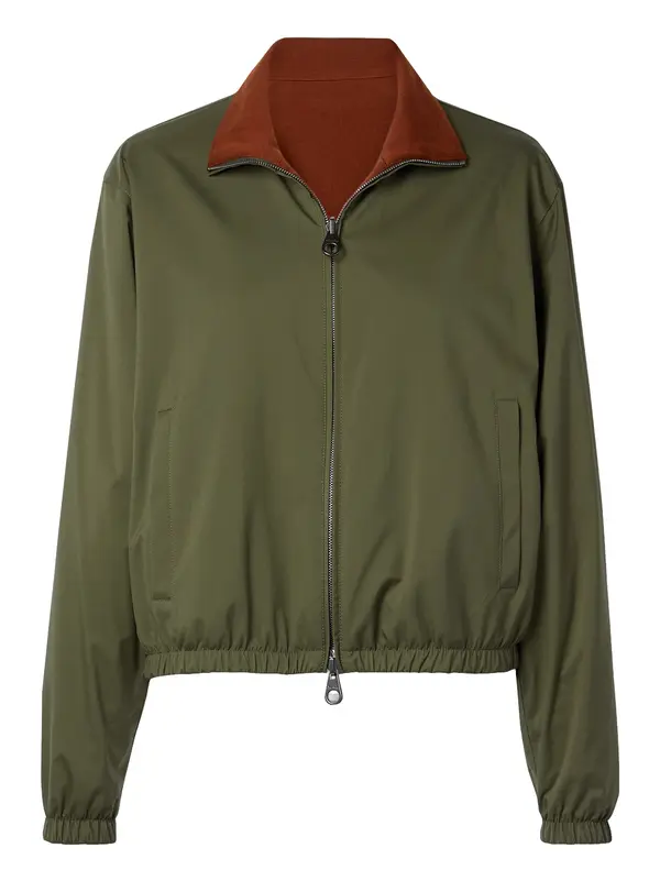 Loro Piana Reversible Shell And Cashmere Bomber Jacket - Green