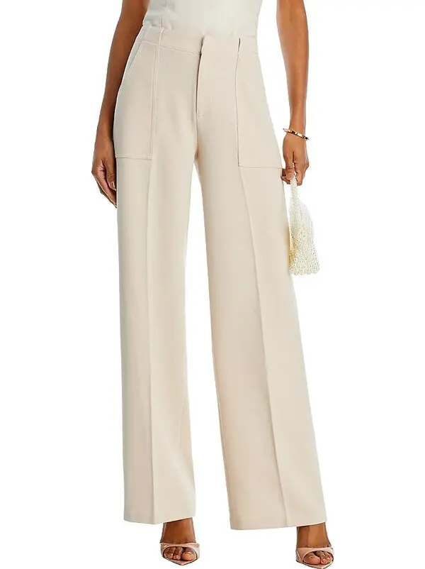 Aqua Wide Leg Trousers - Beige