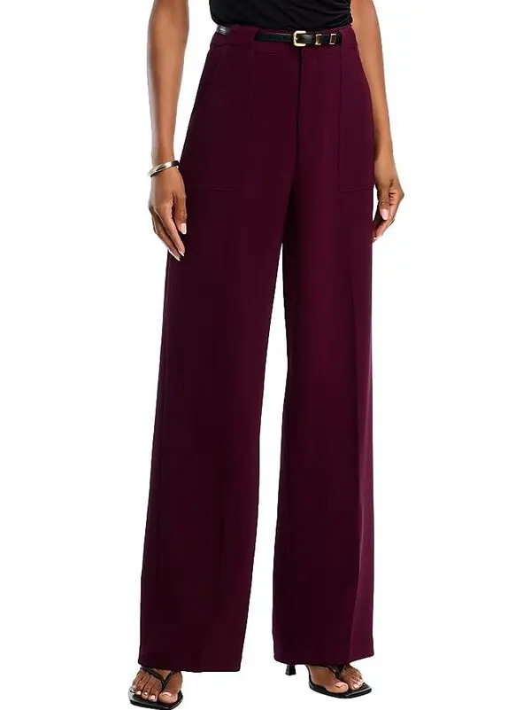 Aqua Wide Leg Trousers - Dark Cherry