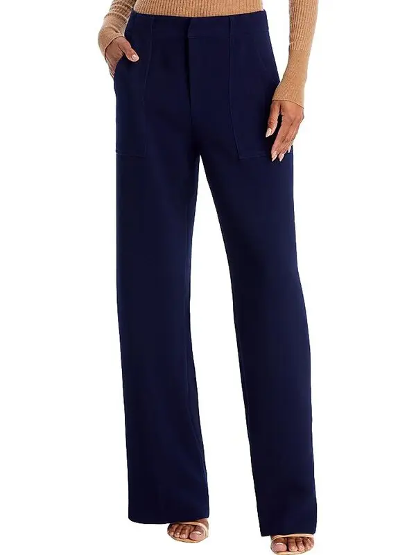 Aqua Wide Leg Trousers - Navy