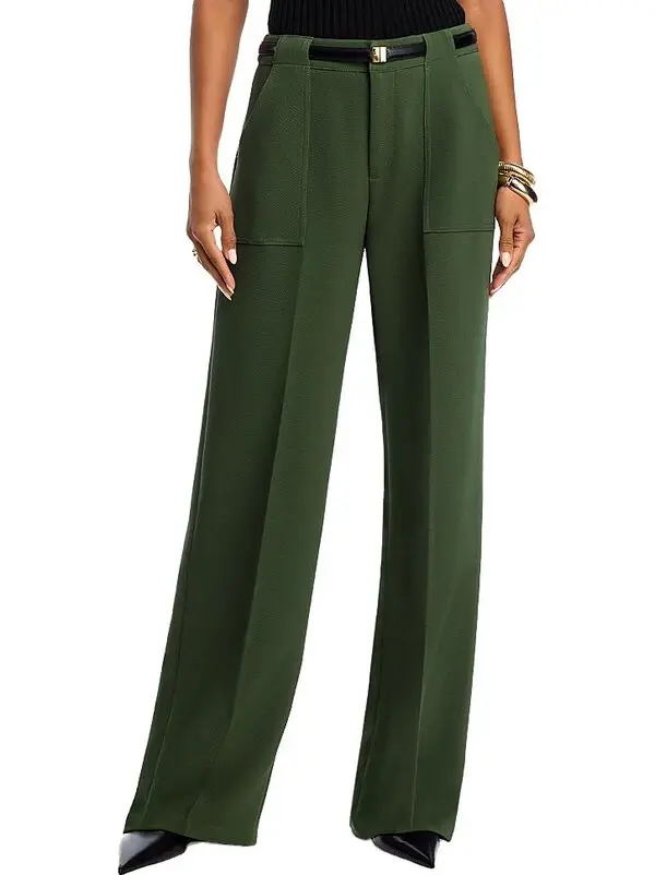 Aqua Wide Leg Trousers - Wild Green
