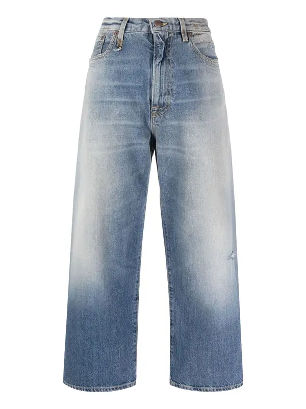 R13 Distressed-finish Straight Leg Jeans - Blue