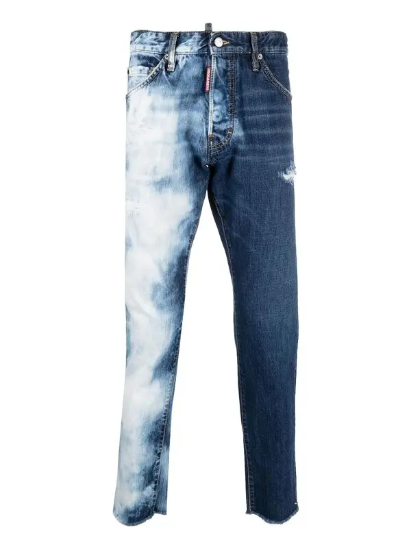 Dsquared2 Washed Denim Straight-leg Jeans - Blue