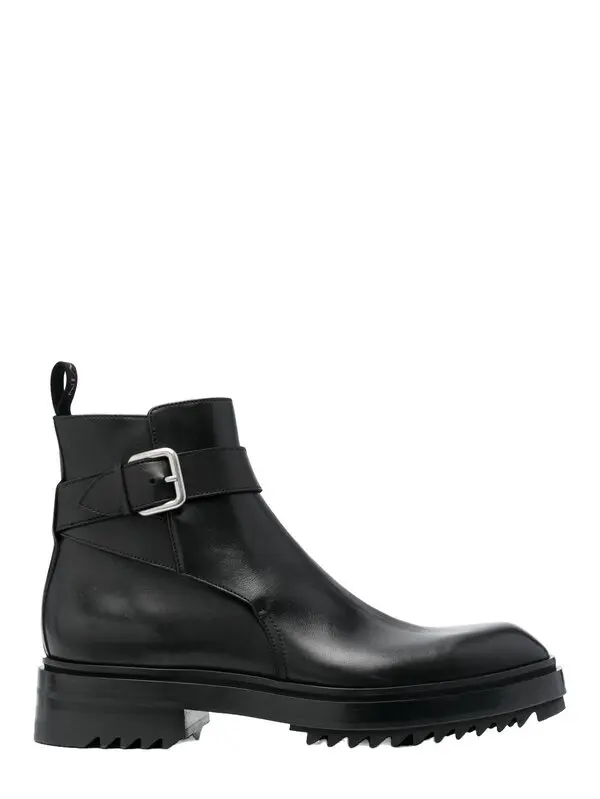 LANVIN Alto Leather Ankle Boots - Black