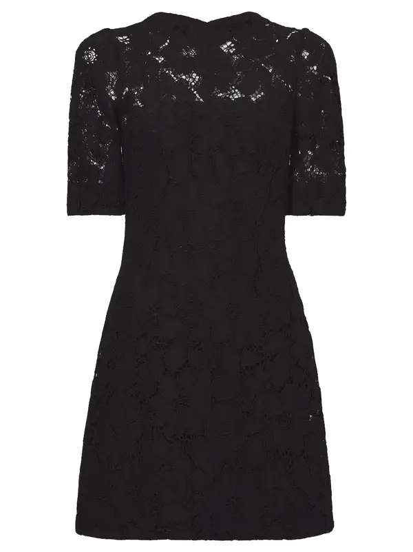 Proenza Schouler Floral Lace Mini Dress - Black