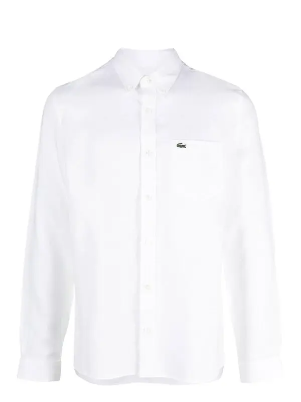 Lacoste Logo-embroidered Button-down Shirt - White