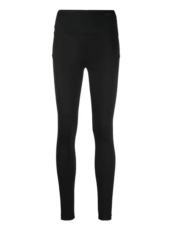 MSGM Logo-print High-waist Leggings - Black