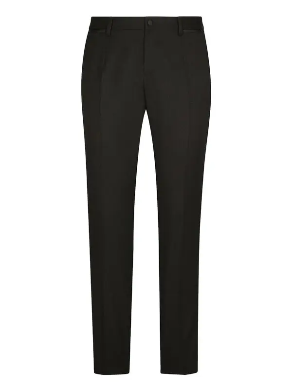 Dolce & Gabbana Tapered Tuxedo Trousers - Black
