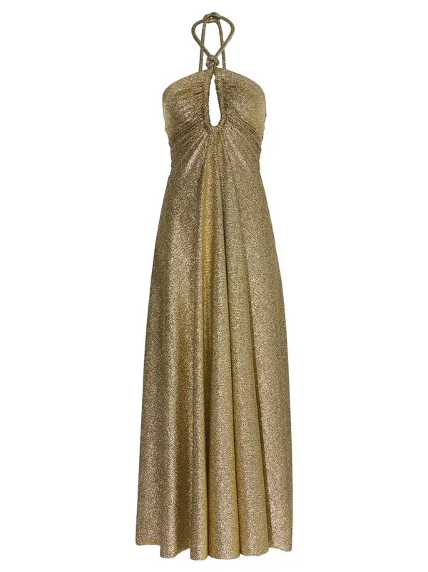 Proenza Schouler Metallic-effect Jersey Halterneck Dress - Gold