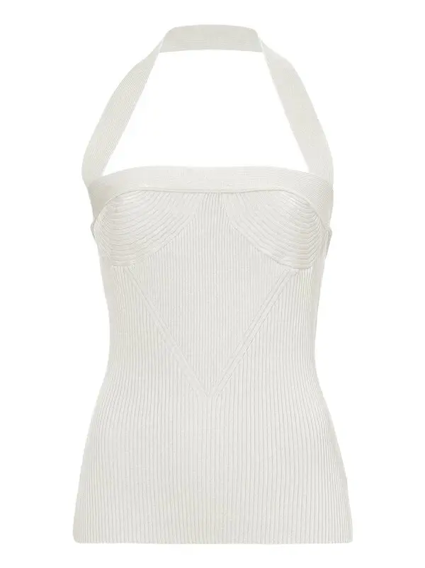 Proenza Schouler Ribbed-knit Halterneck Top - White