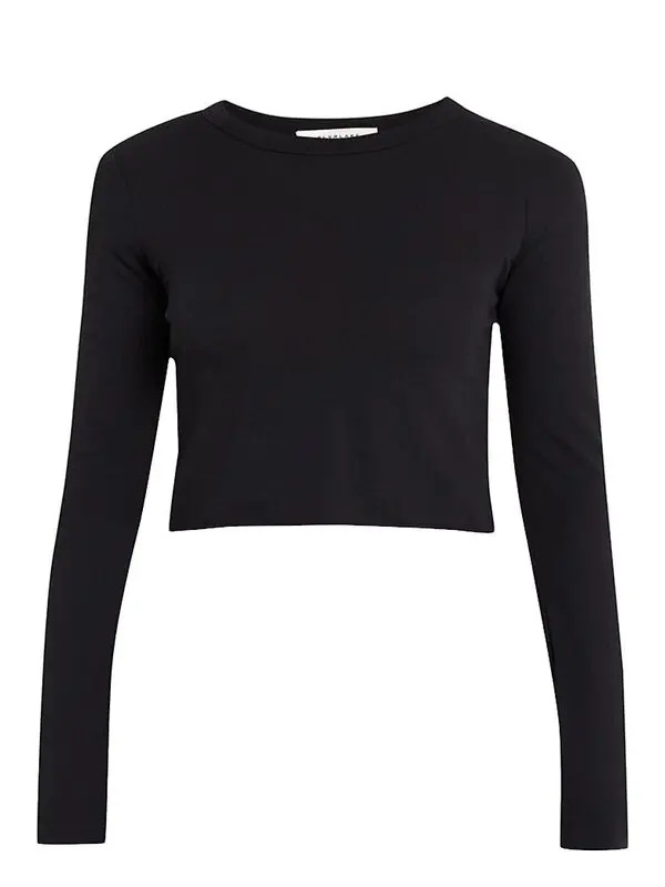 SLVRLAKE Long Sleeve Cropped Baby Tee - Raven