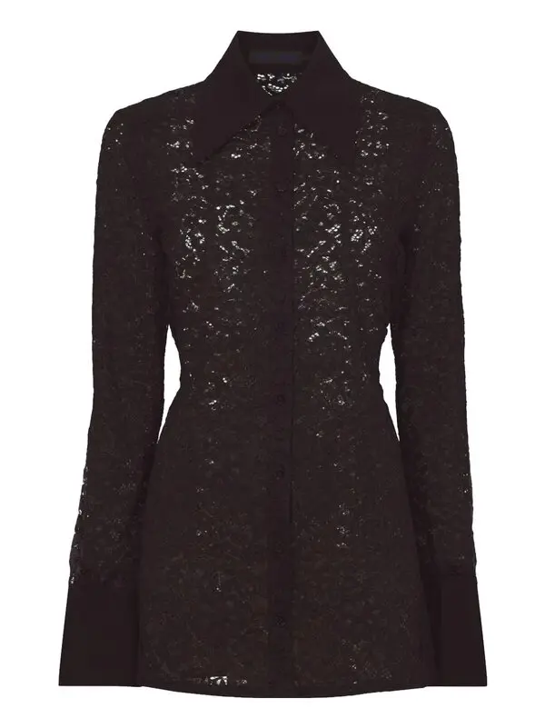 Proenza Schouler Floral Lace Shirt - Black