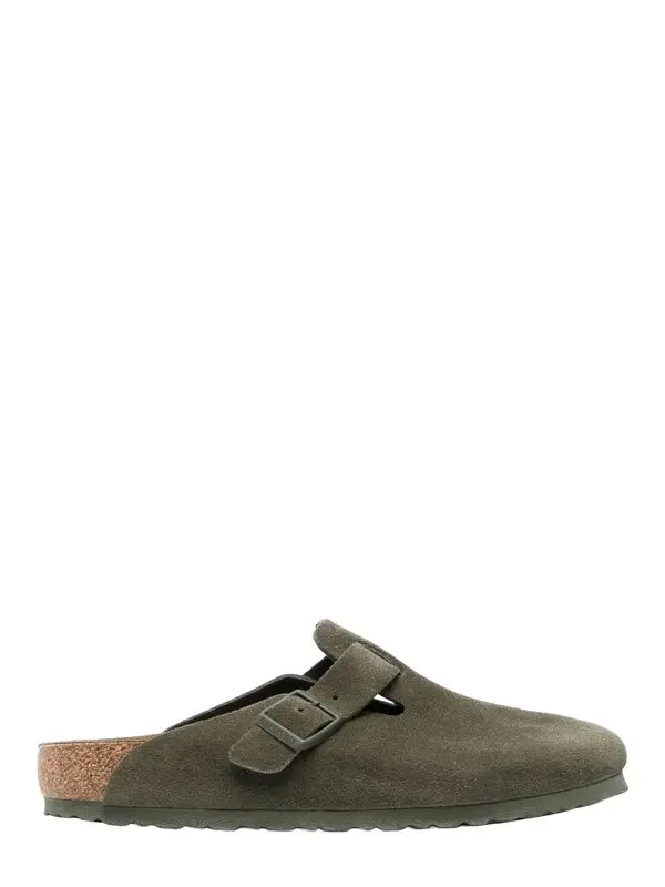 BIRKENSTOCK Suede Leather Slippers - Green