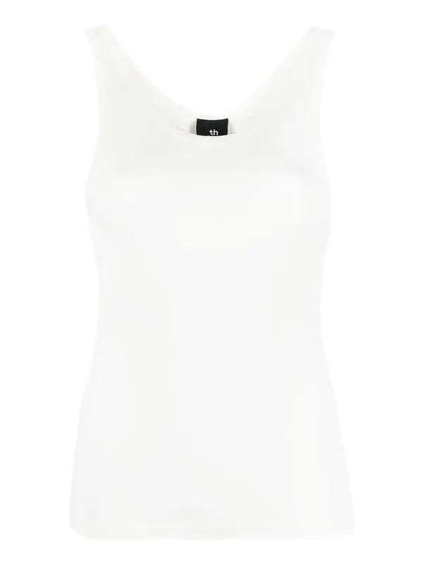THOM KROM Scoop-neck Tank Top - White