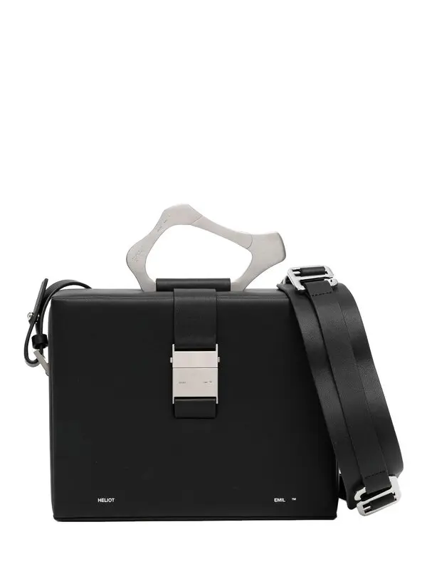 HELIOT EMIL Box Leather Shoulder Bag - Black
