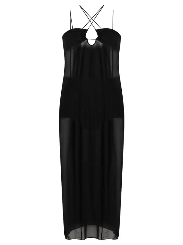 Patrizia Pepe Abito Sottoveste Midi Dress - Black