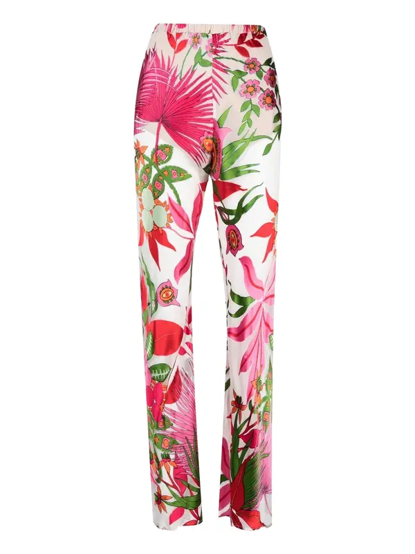 Cult Gaia Floral-print Trousers - White