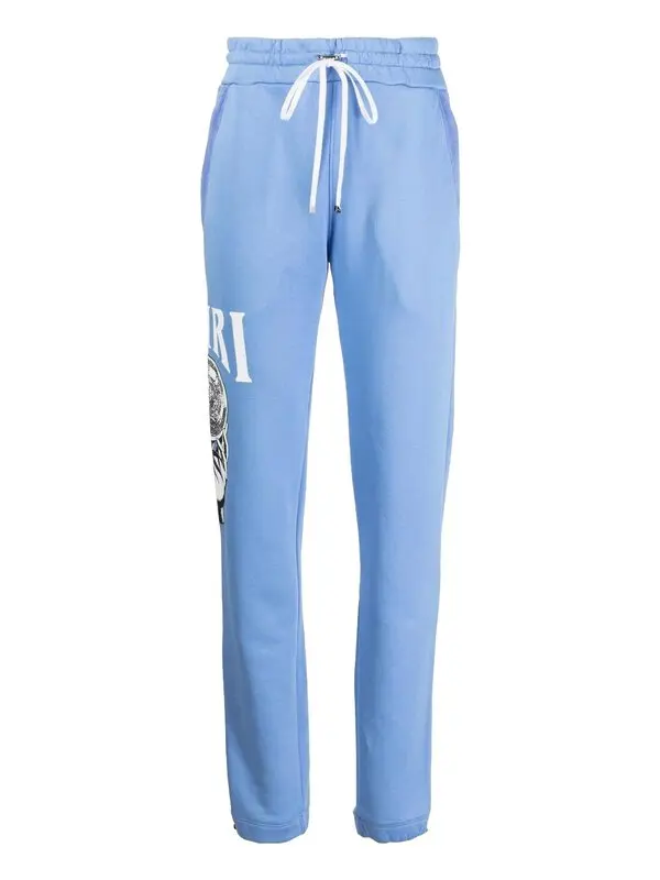 Amiri Graphic Print Drawstring Sweatpants - Blue