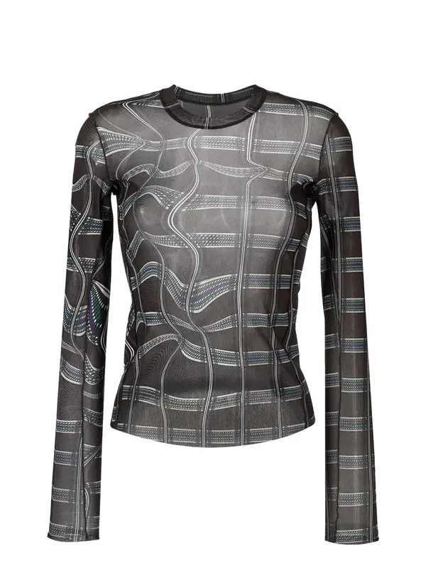 JNBY Abstract-print Long-sleeve Top - Brown