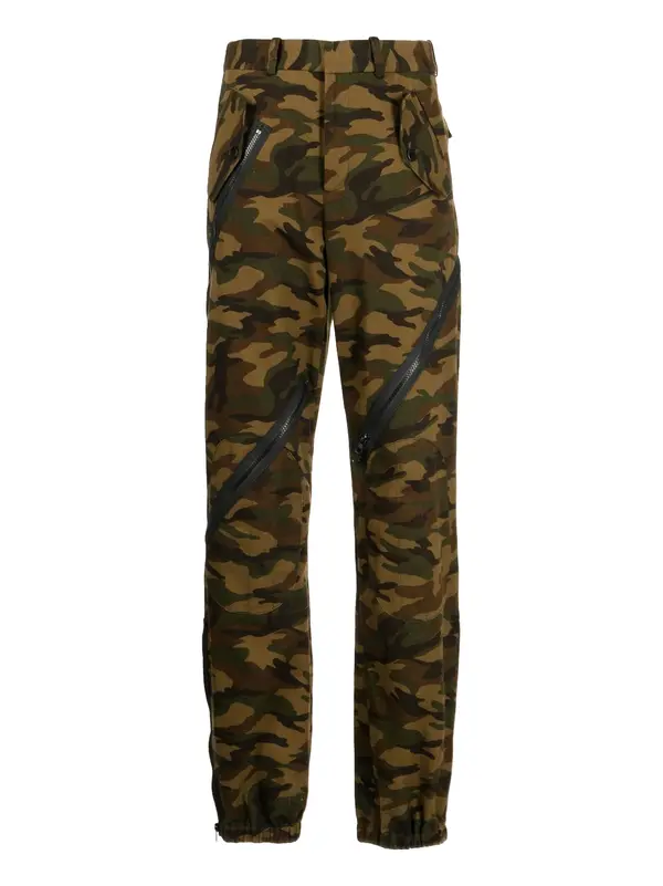 Monse Camouflage Zip-detail Trousers - Green