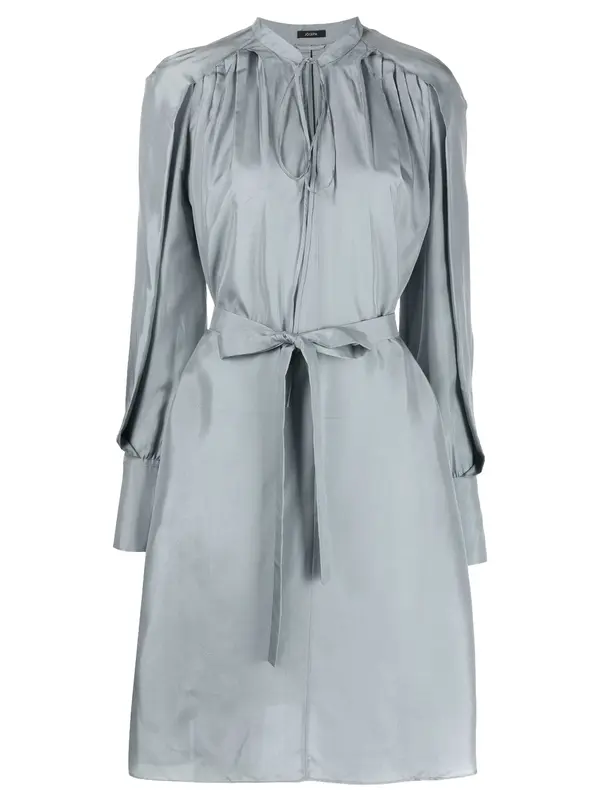 JOSEPH Long-sleeve Silk Dress - Grey