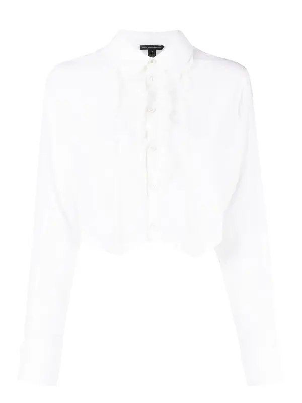 Kiki De Montparnasse Ruffled Tuxedo Shirt - White