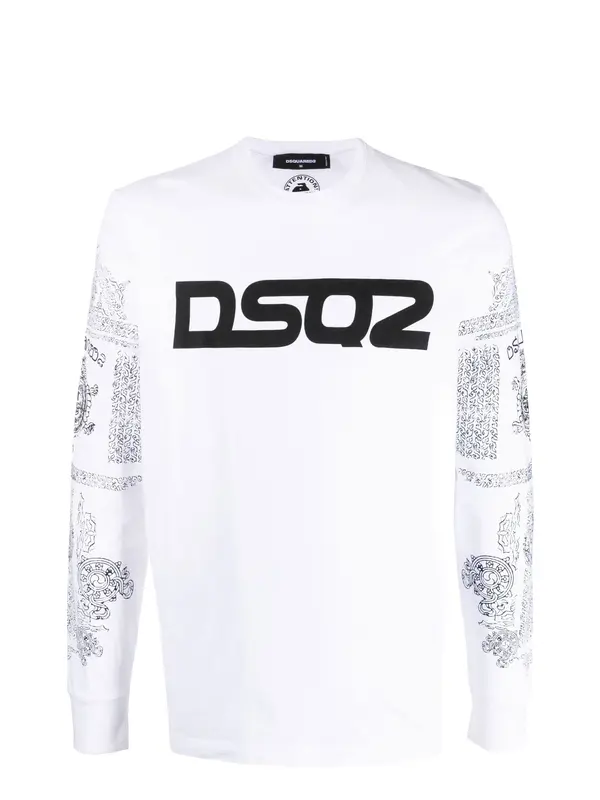 Dsquared2 Distressed Logo Print Sweatshirt - White