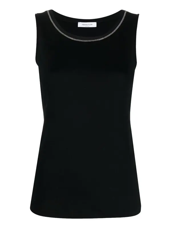 Fabiana Filippi Ball-chain Trim Tank Top - Black