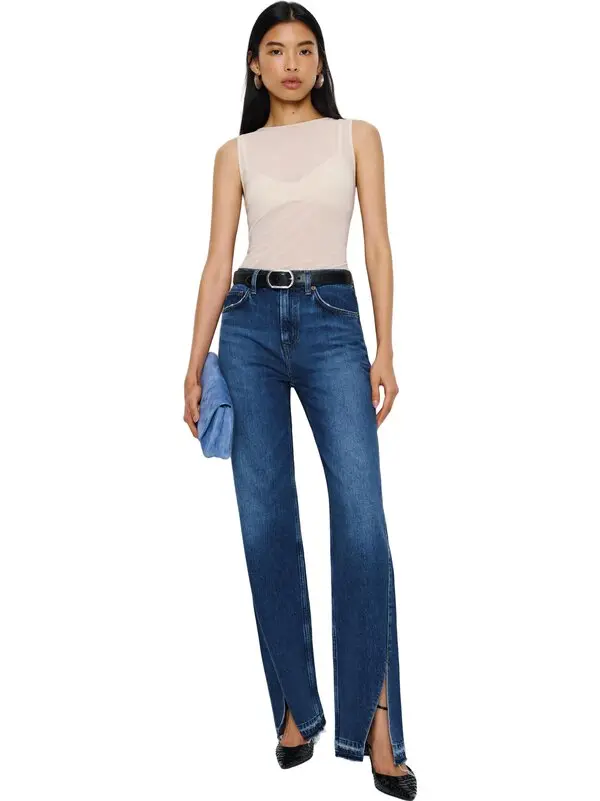 REFORMATION Val 90s Mid Rise Straight Jeans - Blue