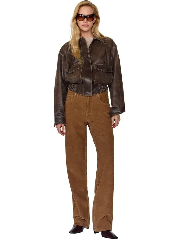 REFORMATION Val 90s Mid-rise Straight Jeans - Brown