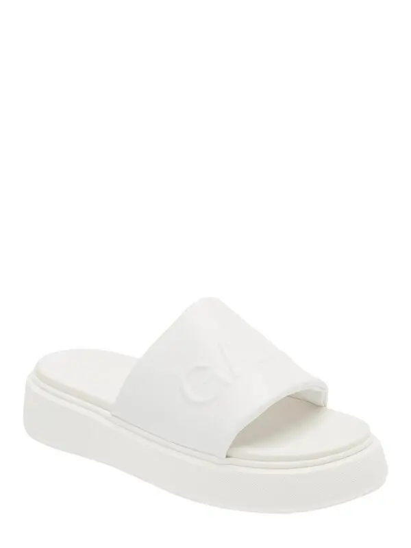 GANNI Sporty Platform Slide Sandal - Egret