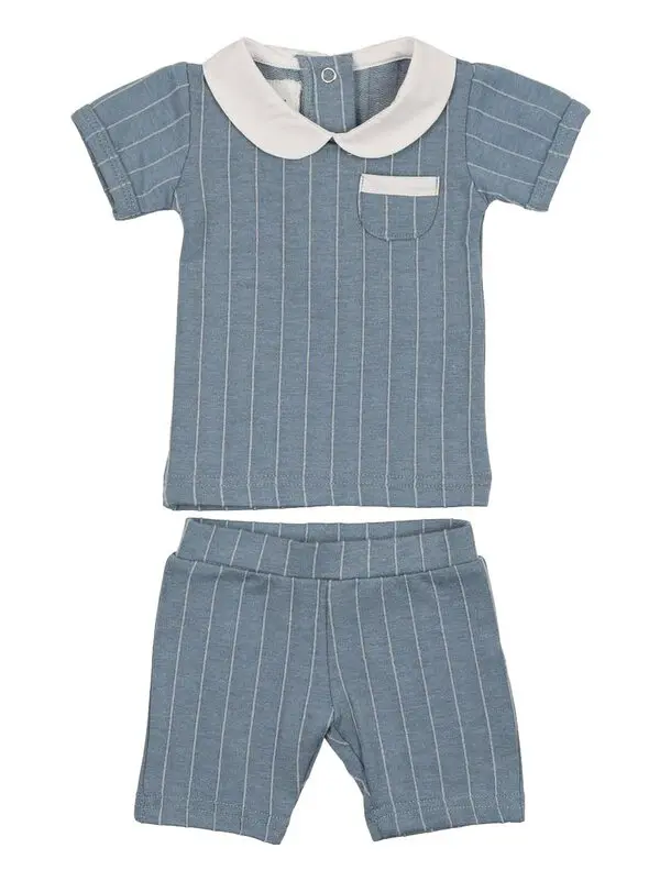 MANIÈRE Raised Stripe Top And Shorts Set - Blue