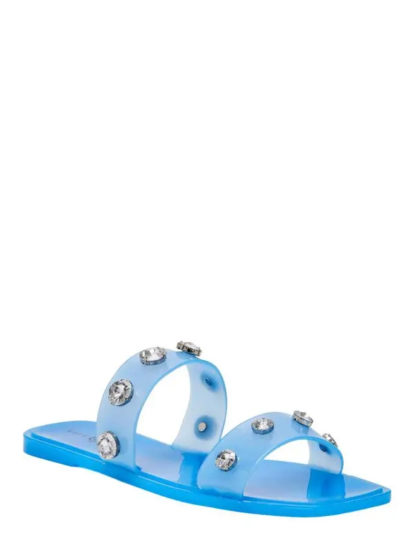 KATY PERRY The Geli Embellished Slide Sandal - Tranquil Blue