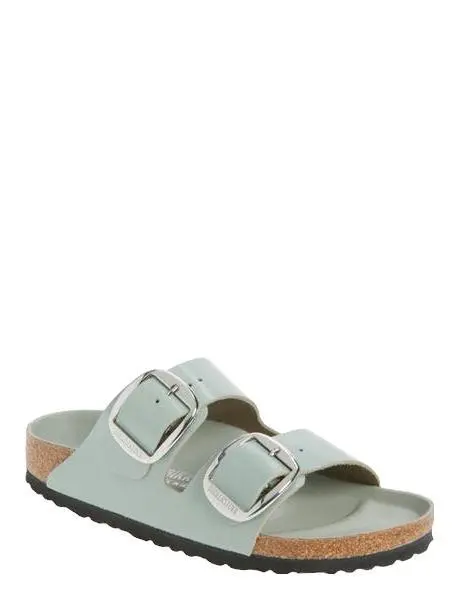 BIRKENSTOCK Arizona Big Buckle Slide Sandal - Pure Sage High Shine