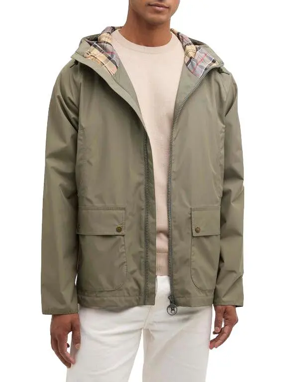 Barbour Domus Hooded Jacket - Dusty Olive