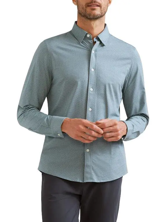 RHONE Commuter Slim Fit Button-up Shirt - Blue/green Check