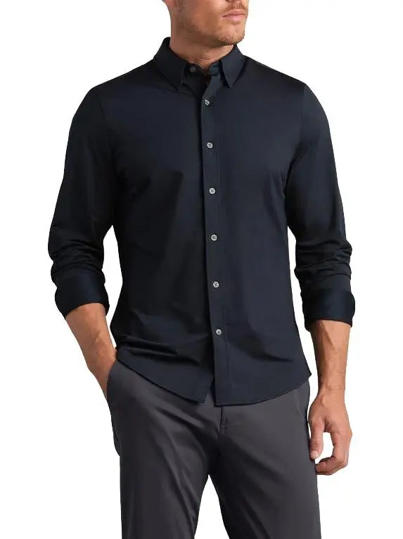 RHONE Commuter Slim Fit Button-up Shirt - True Navy Oxford