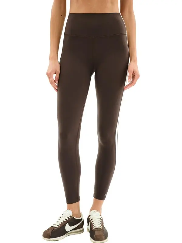 Splits59 Bianca High-waist 7/8 Leggings - Dark Chocolate/white