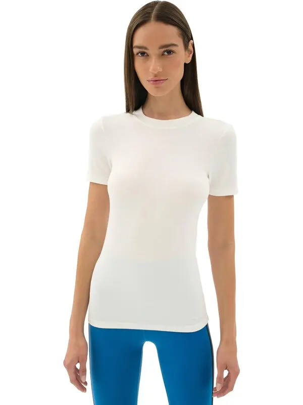 Splits59 Louise Rib Short Sleeve Top - White
