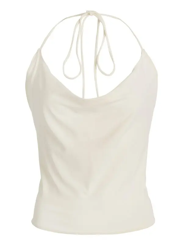 Eterne Chloé Jersey Halter Top - White