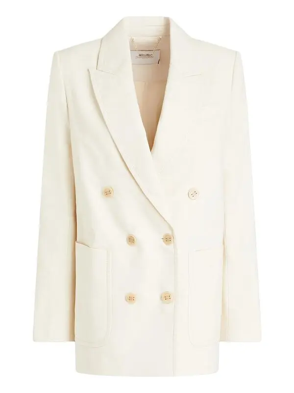 Zimmermann Double-breasted Linen-blend Blazer - Ivory