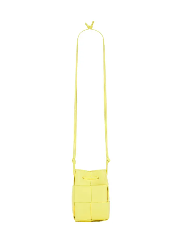 Bottega Veneta Mini Bucket Crossbody Bag - Sherbert & Silver